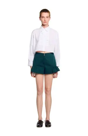Sandro Ruffle Shorts For Women