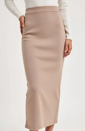 MODENAIRE Knit Midi Skirt - Beige