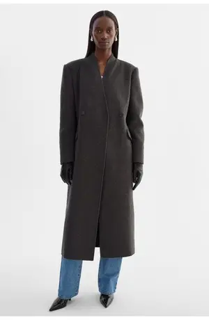 LAMARQUE Callie Double Face Wool Coat - Heather Charcoal