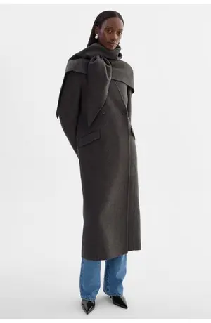 LAMARQUE Callie Double Face Wool Coat - Heather Charcoal