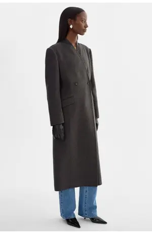 LAMARQUE Callie Double Face Wool Coat - Heather Charcoal