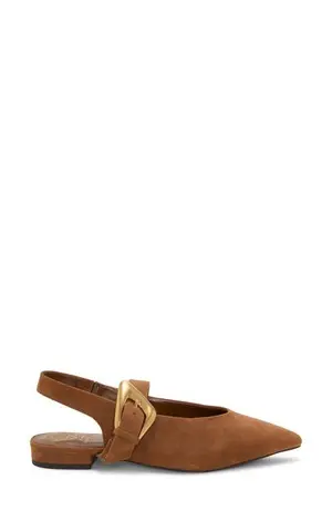 Vince Camuto Amoret Pointed Toe Slingback Flats - Burnt Sugar Torsue