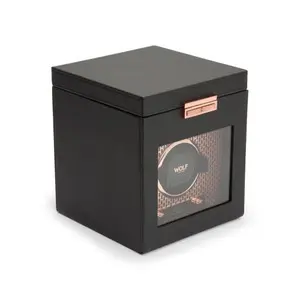 Wolf Axis Single Watch Winder With Storage - Copper