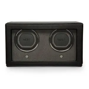 Wolf Cub Double Watch Winder With Cover - Black