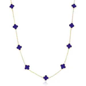 THE LOVERY Mini Clover Necklace - Lapis