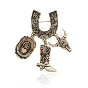 Jessica Simpson Rodeo Charm Brooch - Gold