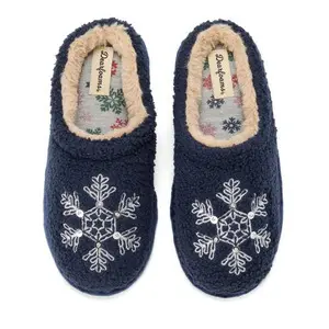 DEARFOAMS Holiday Clog Slippers - Navy