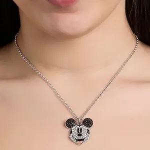 Disney Mickey Mouse Pave Crystal Pendant Necklace