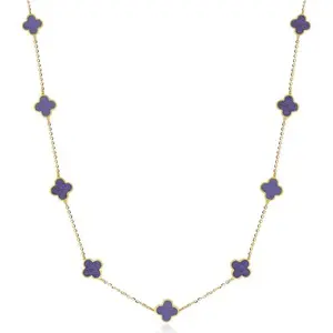 THE LOVERY FINE JEWELRY Mini Clover Necklace - Amethyst