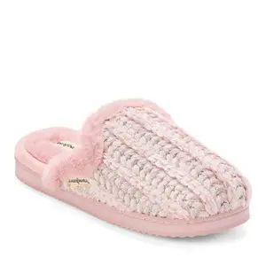 DEARFOAMS Paris Chenille Scuff Slipper - Pale Mauve