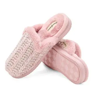 DEARFOAMS Paris Chenille Scuff Slipper - Pale Mauve