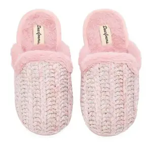 DEARFOAMS Paris Chenille Scuff Slipper - Pale Mauve