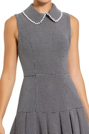 Mac Duggal Sleeveless Bouclé Mini Dress With Peter Pan Collar