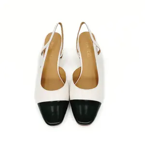 AMIE RAFA Paris Slingback Heels - Bone