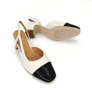 AMIE RAFA Paris Slingback Heels - Bone