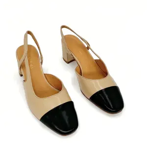 AMIE RAFA Paris Slingback Heels - Tan