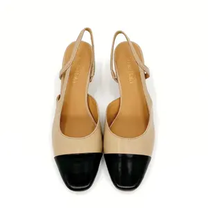 AMIE RAFA Paris Slingback Heels - Tan
