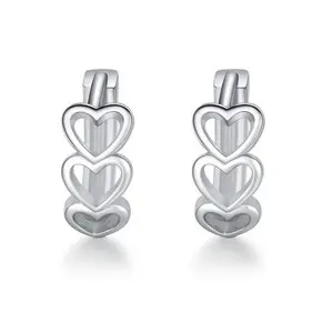 DONATELLO GIAN Heart Huggie Earrings - Silver