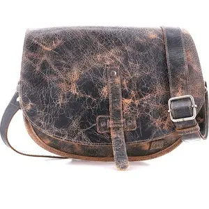 Bed Stu Sequoia Saddle Crossbody Bag - Black Lux