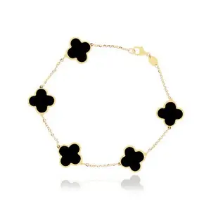 THE LOVERY FINE JEWELRY Clover Link Bracelet - Yellow Gold