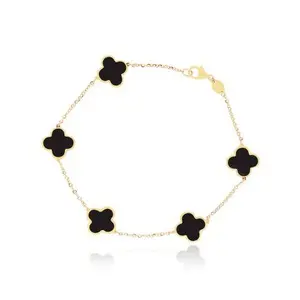 THE LOVERY FINE JEWELRY 14k Gold Clover Bracelet - Yellow Gold