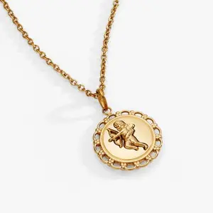 ALEX AND ANI Cupid Pendant Necklace - Gold
