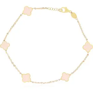 THE LOVERY FINE JEWELRY Mini Clover Bracelet - Pink Pearl
