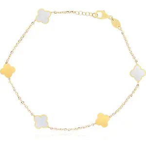THE LOVERY FINE JEWELRY Clover Bracelet - Mother Of Pearl And Gold