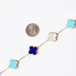 THE LOVERY FINE JEWELRY Clover Link Bracelet - Blue Mixed