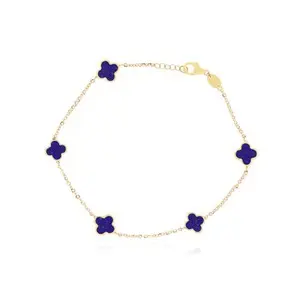 THE LOVERY FINE JEWELRY Mini Clover Bracelet - Lapis