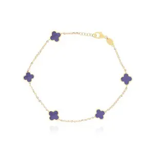 THE LOVERY FINE JEWELRY Mini Clover Bracelet - Amethyst