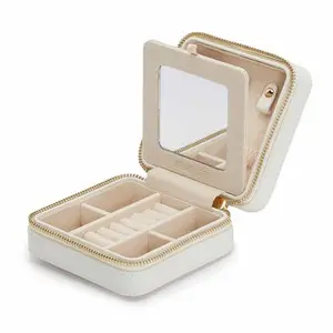 Wolf Maria Small Zip Jewelry Case - White