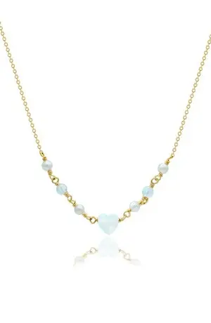 LA MENO Freshwater Pearl And Opal Pendant Necklace - Gold W/translucent