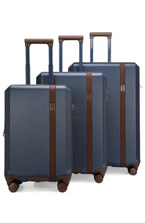 ELLE Luxe Journey 3-piece Expandable Spinner Luggage Set - Navy