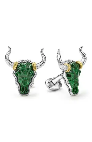 Lagos Longhorn Cuff Links - Jade