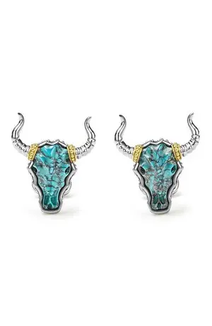 Lagos Longhorn Cuff Links - Turquoise