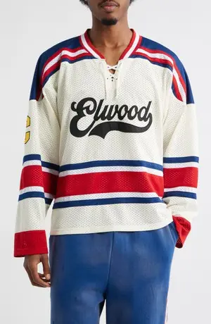 ELWOOD Oversized Mesh Hockey Jersey - Off White