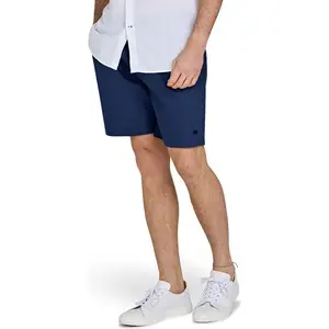 RAGING BULL Stretch Waist Linen Blend Shorts - Navy