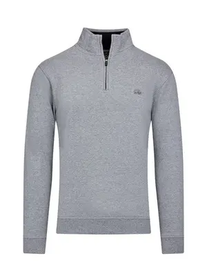 RAGING BULL Quarter Zip Sweatshirt - Grey Marl