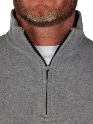 RAGING BULL Quarter Zip Sweatshirt - Grey Marl