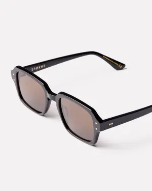 EPOKHE Wilson Square Frame Sunglasses - Black/brown