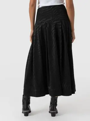 SAINT + SOFIA Everly Pleated Midi Skirt - Black Zebra