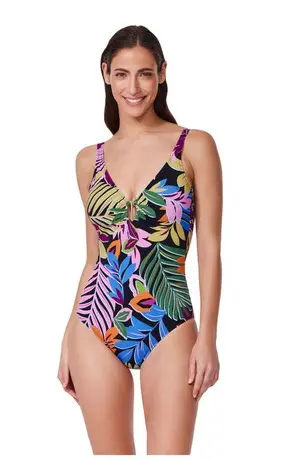 GOTTEX Costa Del Sol V-neck One Piece - Black-multi