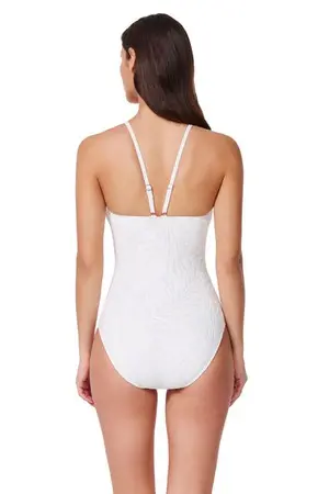 GOTTEX Skyfall Textured High Neck One Piece - White