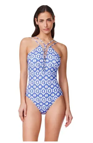 GOTTEX Braided High Neck One-piece - Blue