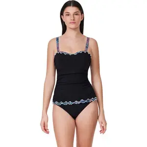 GOTTEX Layla Tricolore D-cup Tankini Top - Black