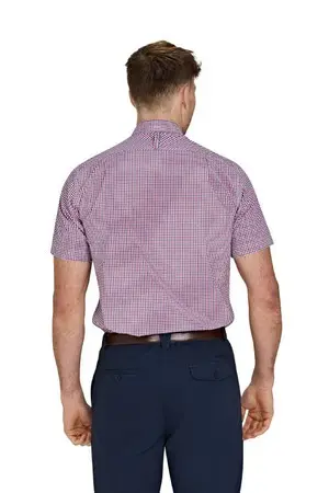 RAGING BULL Short Sleeve Graph Check Poplin Shirt