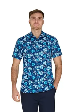 RAGING BULL Short Sleeve Blossom Shirt - Navy