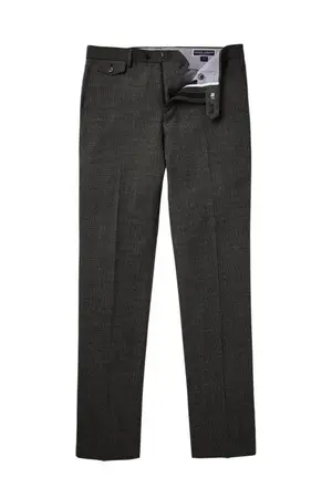 CHARLES TYRWHITT Slim Fit Stretch Wool Trousers - Dark Grey
