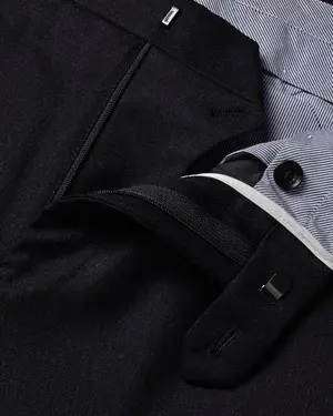 CHARLES TYRWHITT Slim Fit Stretch Wool Trousers - Navy